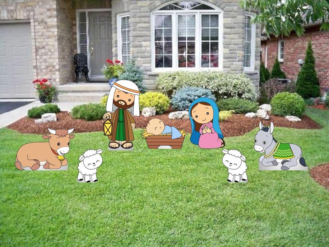 Hand Painted Nativity Scene Christmas Yard Art/ Christmas Yard Art ...