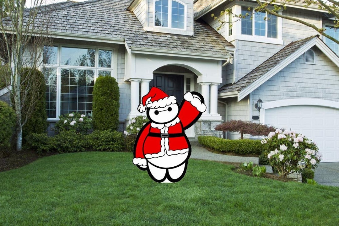 Hand Painted Disney Big Hero 6 Baymax Santa Christmas Yard Art ...