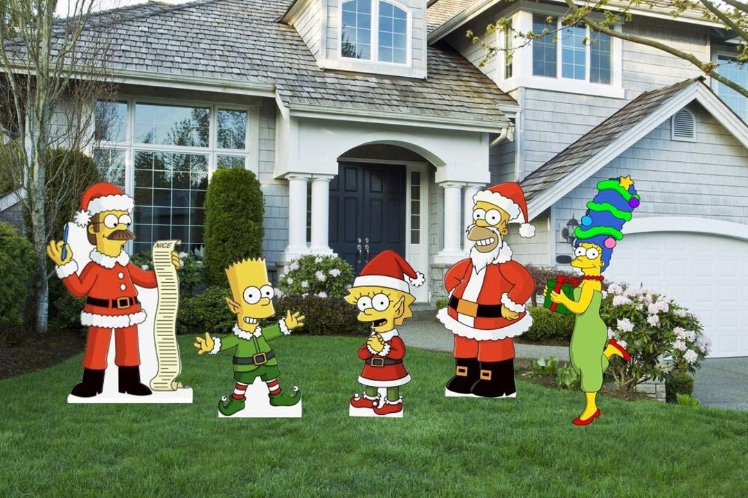Hand Painted the Simpsons Christmas Yard Art/ Christmas Yard Art ...
