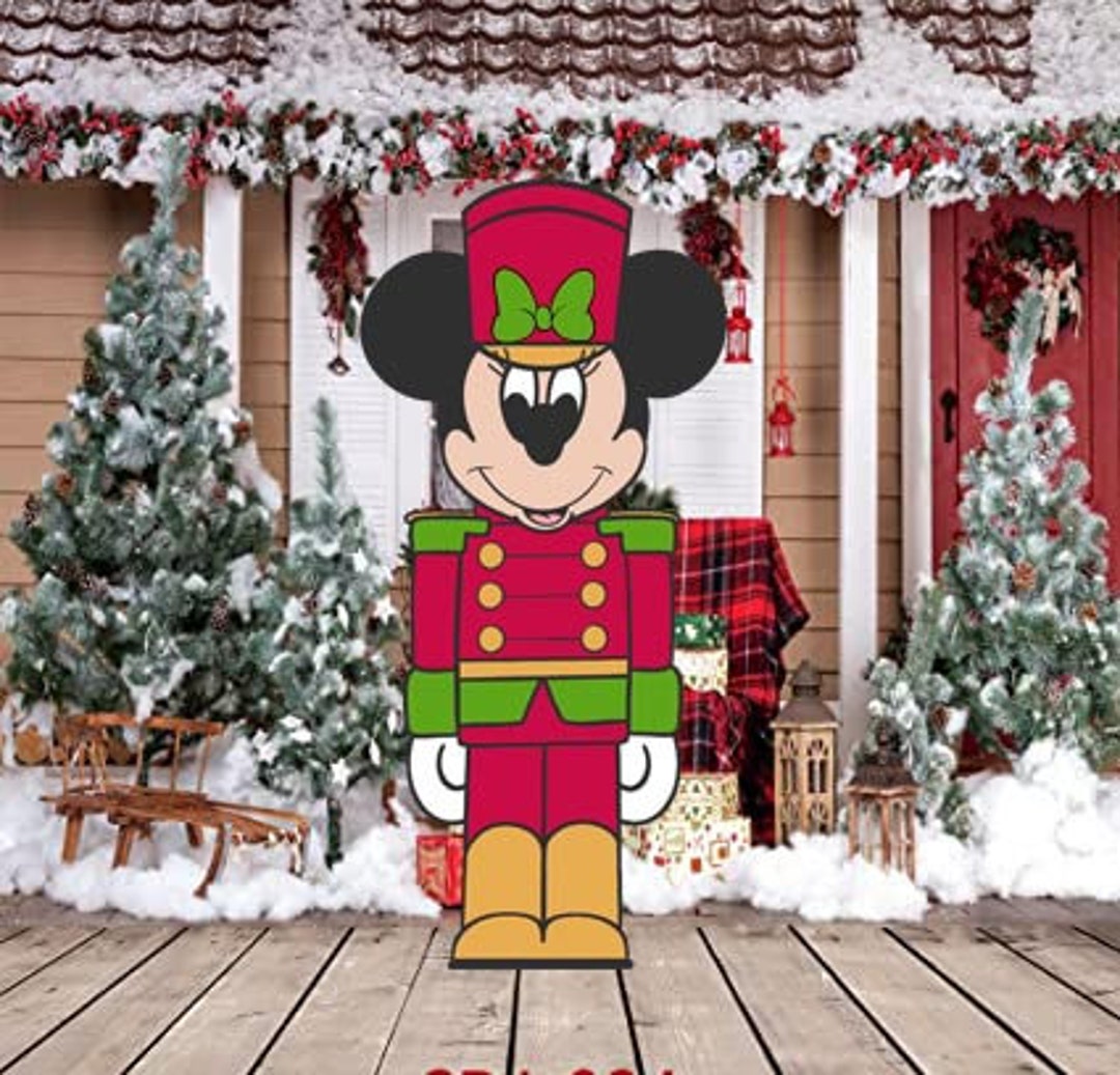 Hand Painted Disney Minnie Mouse Nutcracker Yard Art/disney Yard Art ...