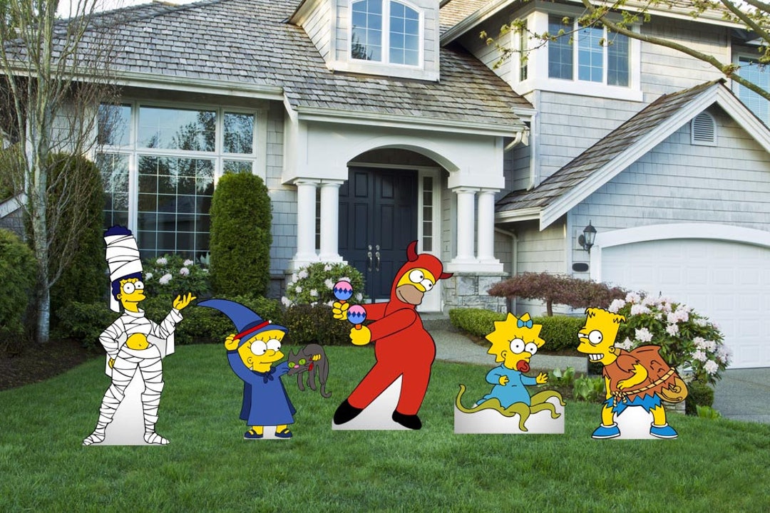 Hand Painted the Simpsons Halloween Set of 5 Yard Art/ Christmas Yard ...