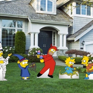 Hand Painted the Simpsons Halloween Set of 5 Yard Art/ Christmas Yard ...