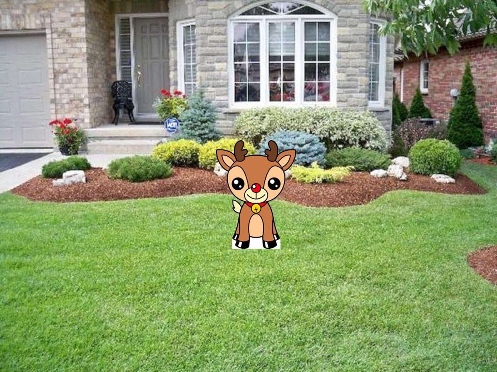 Hand Painted Baby Rudolph the Red Nosed Reindeer Yard Art/ Christmas ...