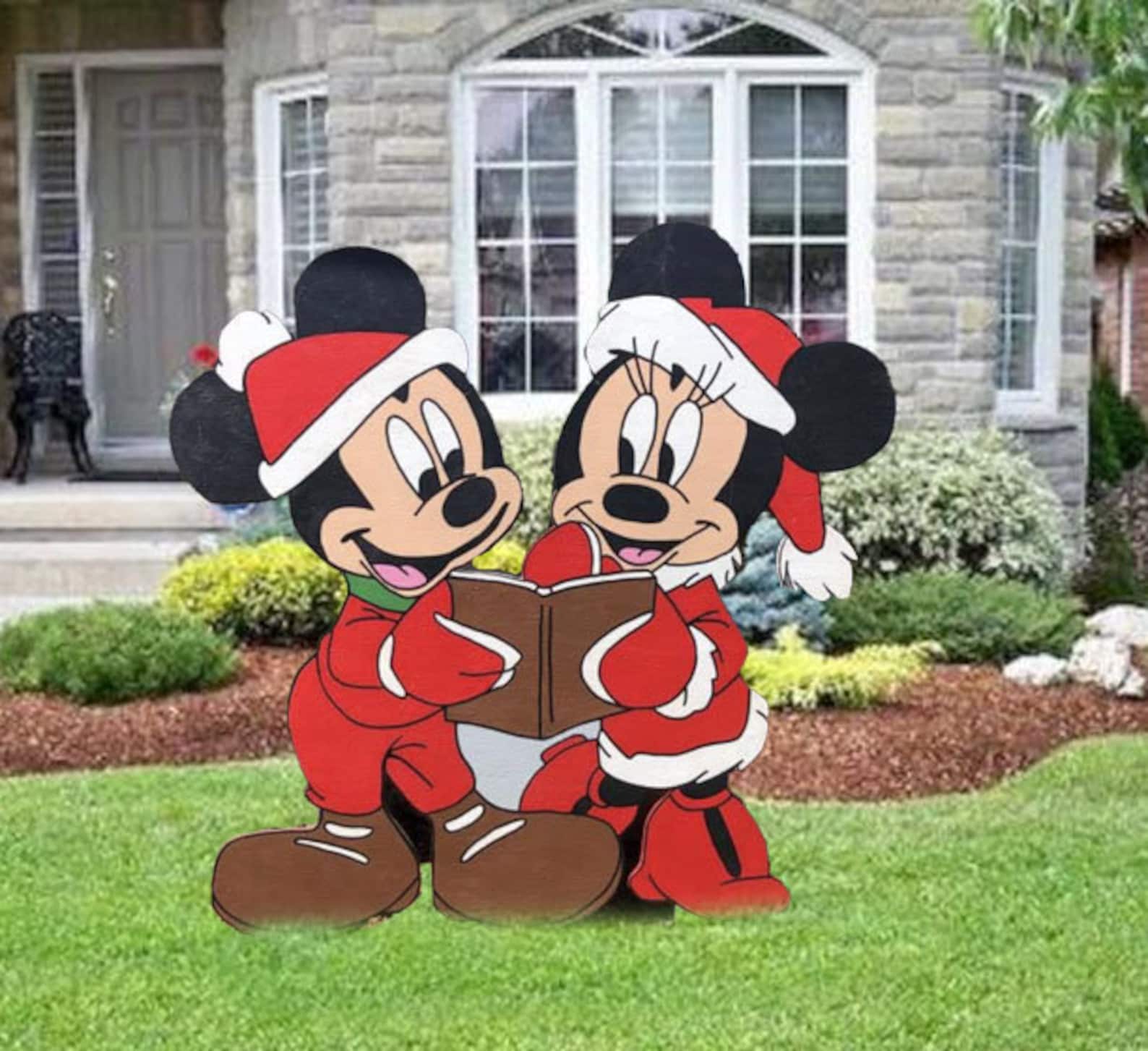 Disney Mickey and Minnie CHRISTMAS Yard Art Set/disney Yard | Etsy