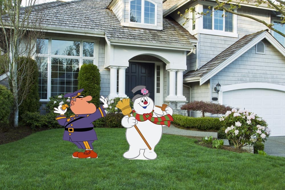 Hand Painted Frosty the Snowman Police Officer Yard Art/ Christmas Yard ...