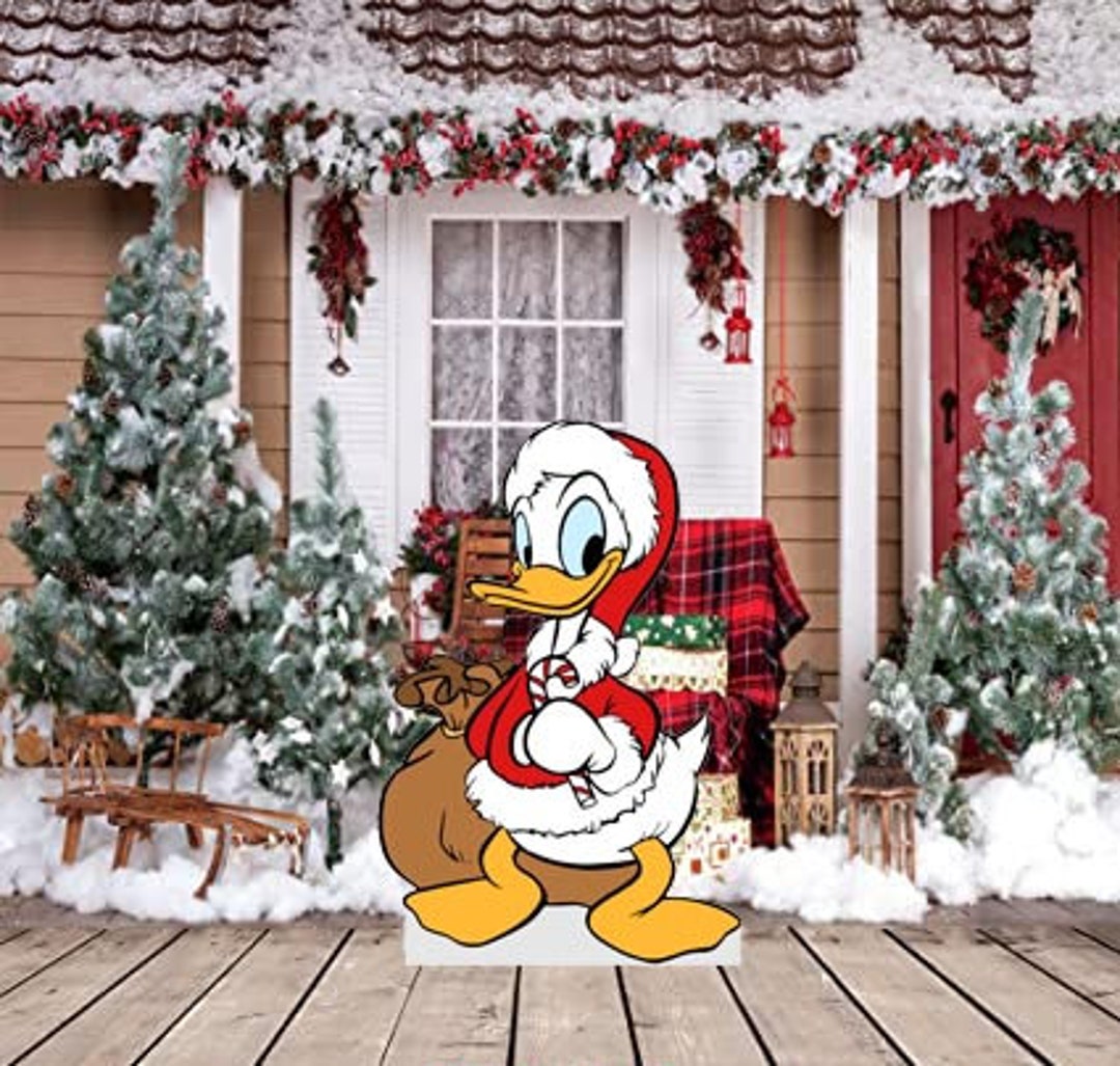 Hand Painted Disney Donald Duck Santa CHRISTMAS Yard Art Set/disney ...