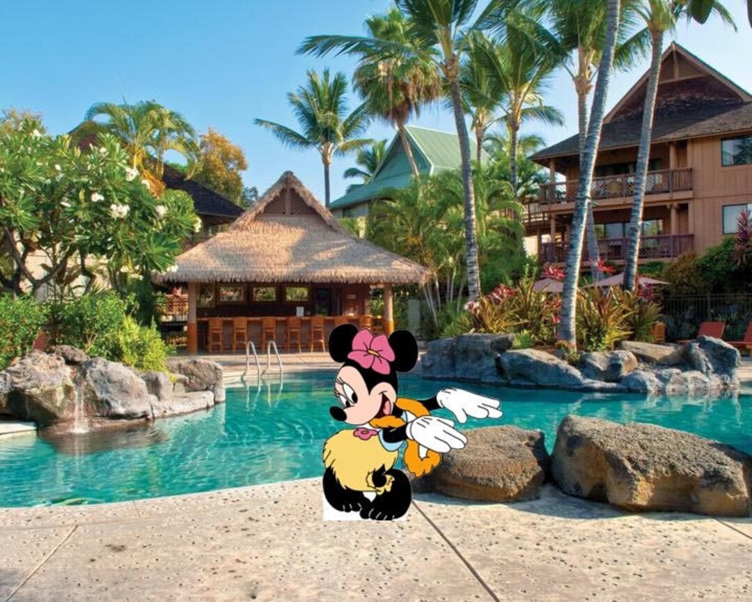 Hand Painted Disney Summer Hula Minnie Mouse Yard Art Set/disney Yard ...