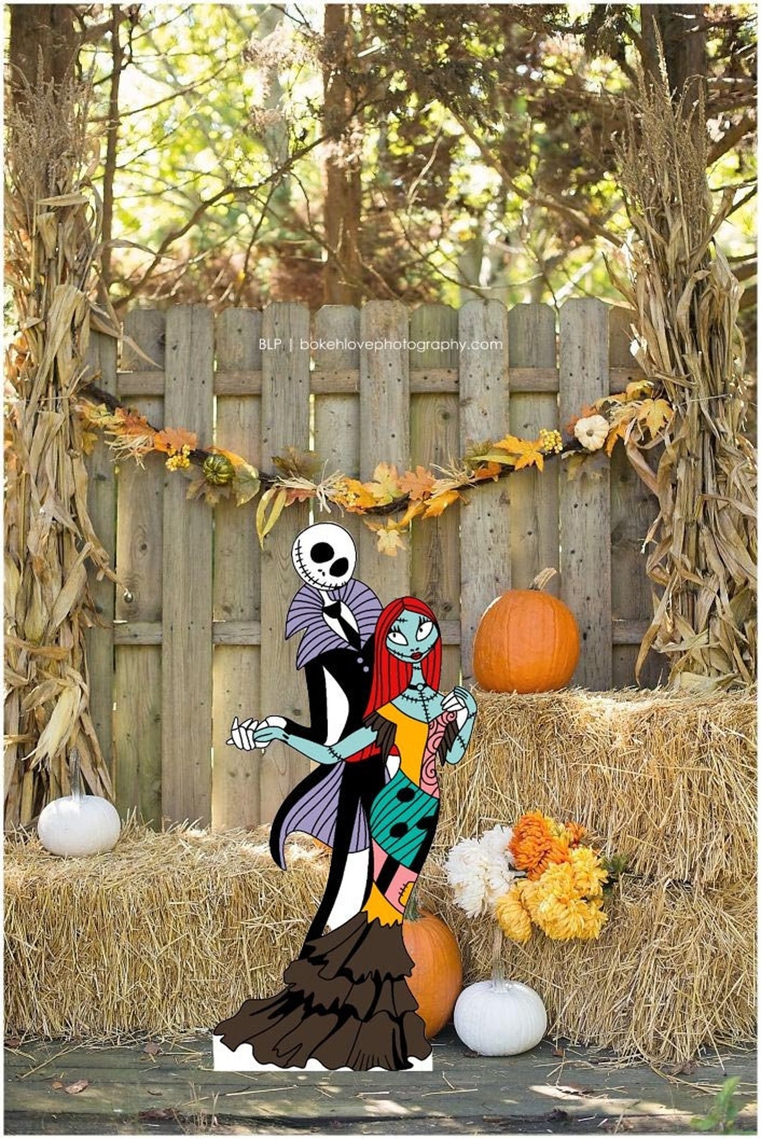 Hand Painted Nightmare Before Christmas Jack and Sally /disney Yard Art ...