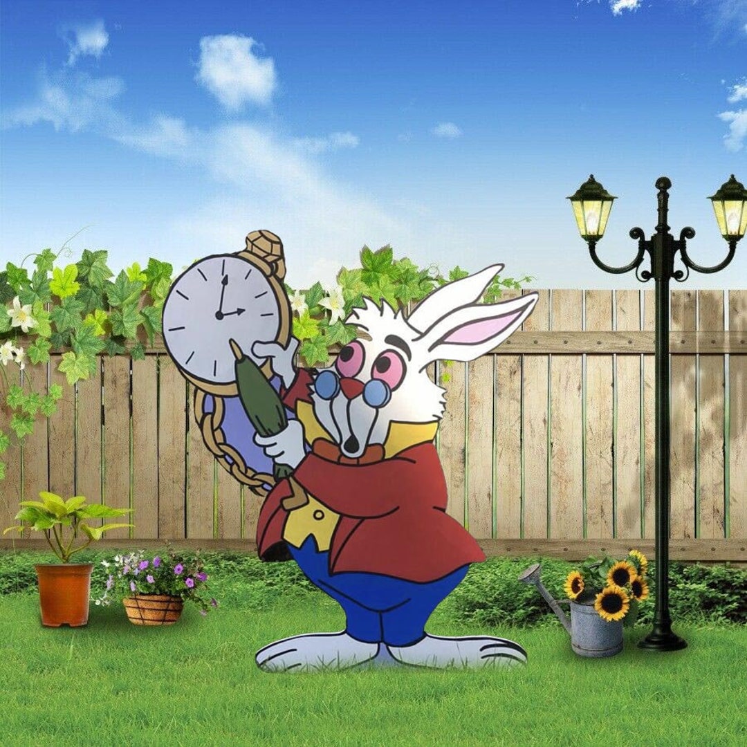 Disney's Alice in Wonderland White Rabbit/ Disney Yard Art/ Alice Yard ...
