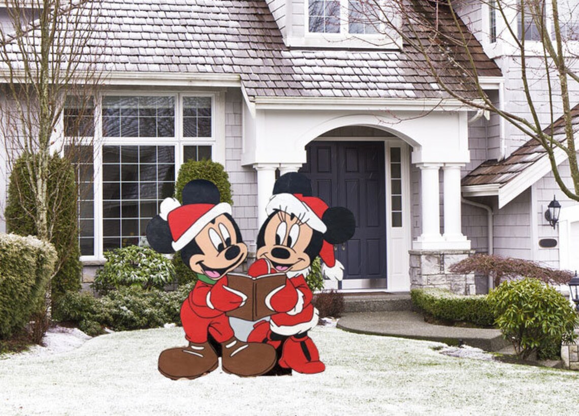 Disney Mickey and Minnie CHRISTMAS Yard Art Set/disney Yard | Etsy