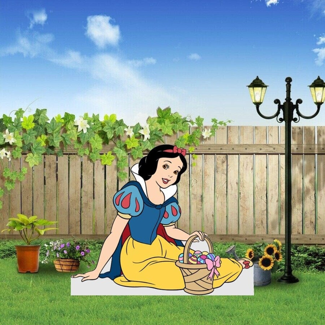 Hand Painted Disney Easter Snow White Yard Art/disney Yard Art/ Disney ...