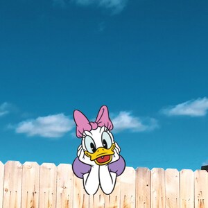 Hand Painted Daisy Duck Fence Peeker/ Disney Fence/ Disney Decor ...