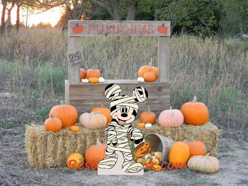 Hand Painted Disney Mickey and Minnie Mouse Mummy Halloween Yard Art ...