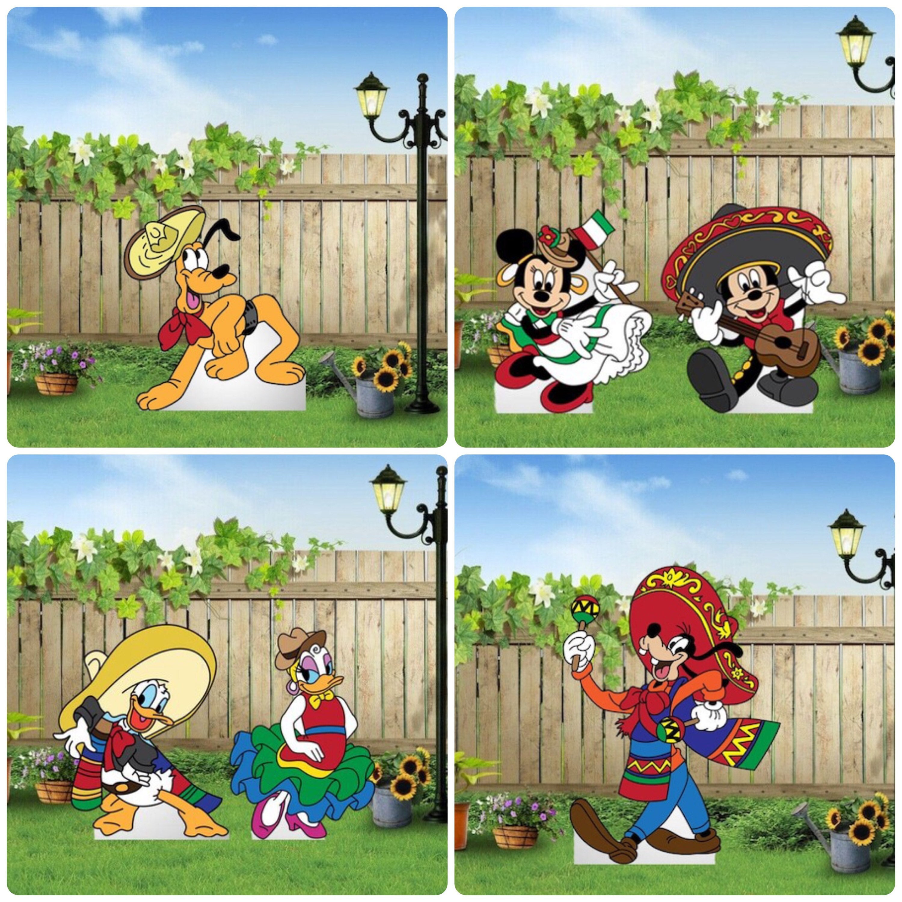 Hand Painted Disney Mickey and Friends 6pc Set Cinco De Mayo - Etsy