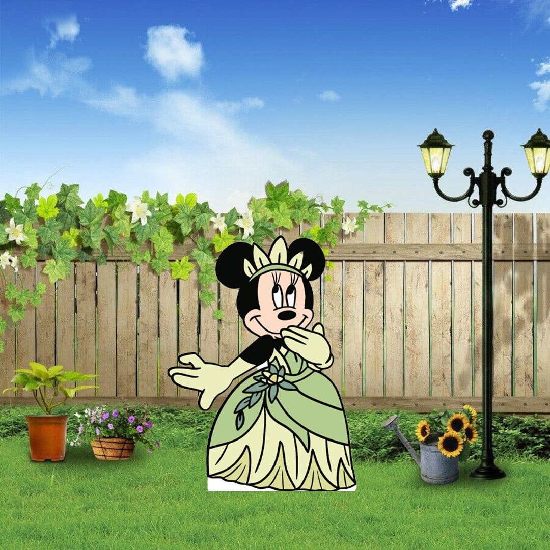Hand Painted Disney Princess and the Frog Minnie Mouse Tiana Yard Art ...