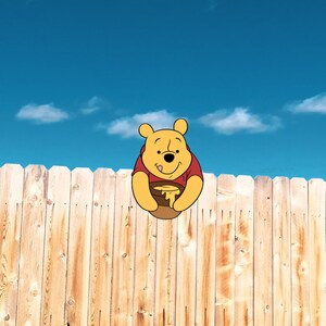 Hand Painted Disney Winnie the Pooh Fence Peeker/ Disney Fence/ Disney ...