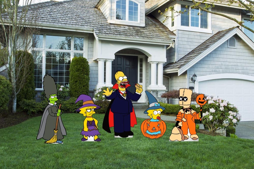 Hand Painted the Simpsons Halloween Set of 5 Yard Art/ Christmas Yard ...