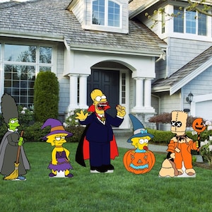 Hand Painted the Simpsons Halloween Set of 5 Yard Art/ Christmas Yard ...