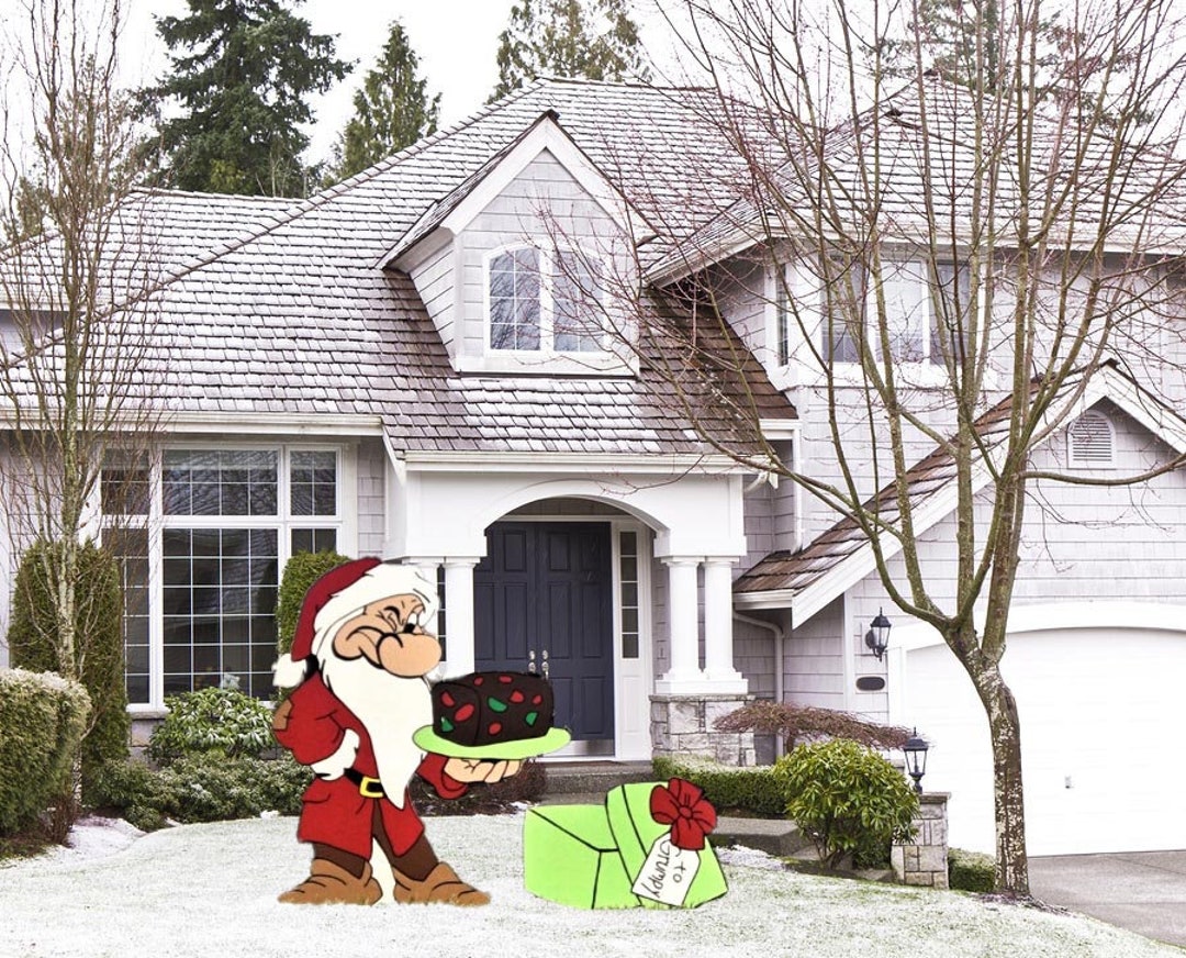 Hand Painted Disney Grumpy Christmas Yard Art/disney Yard Art/ Disney ...