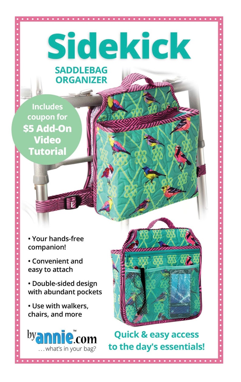 By Annie Pattern- Sidekick- Saddlebag Sewing Pattern- Camping/walker ...