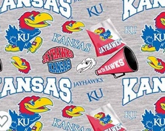Ku Jayhawk Fabric | Etsy
