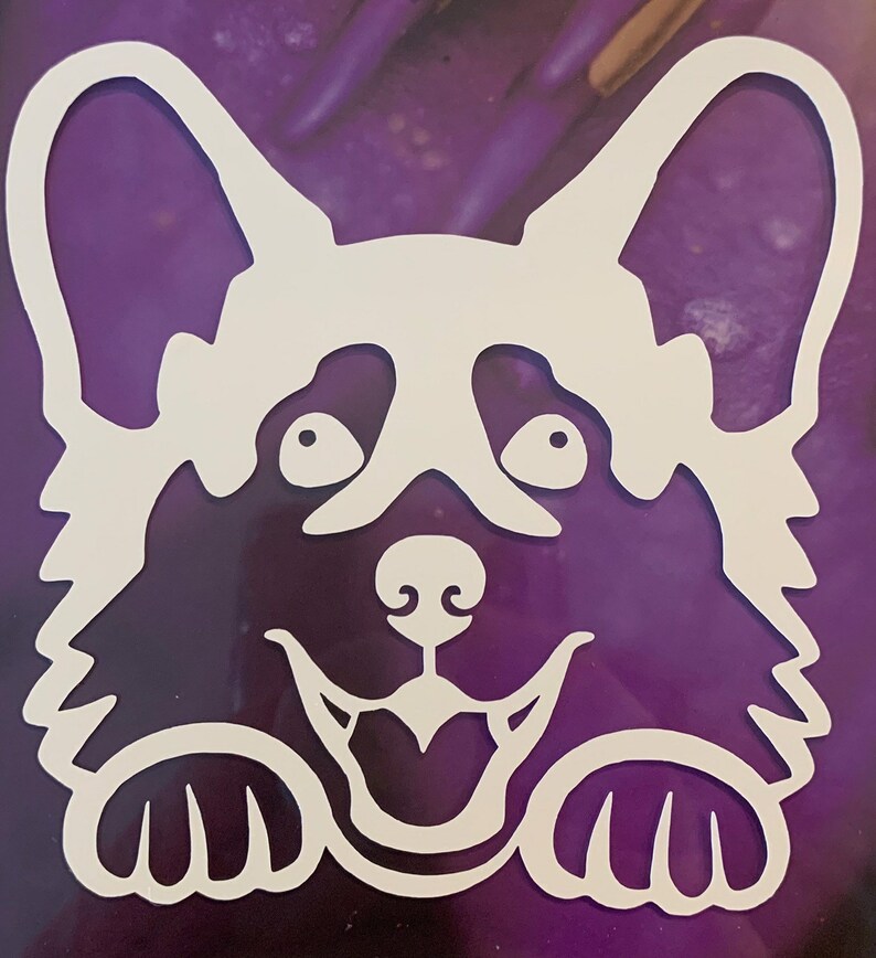 Corgi Face Sticker Vinyl Car Window Stickercorgi Car Decal - Etsy