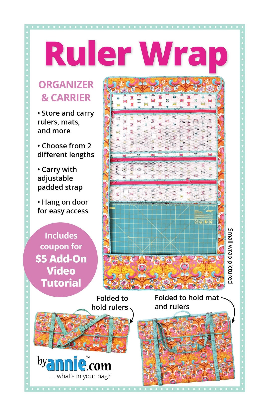 By Annie Pattern- Ruler Wrap- Cutting Mat Tote Sewing Pattern-pba270 - Etsy