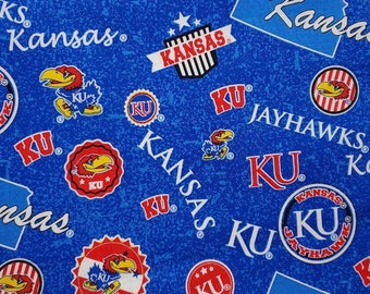 Kansas Jayhawk Fabric - Etsy