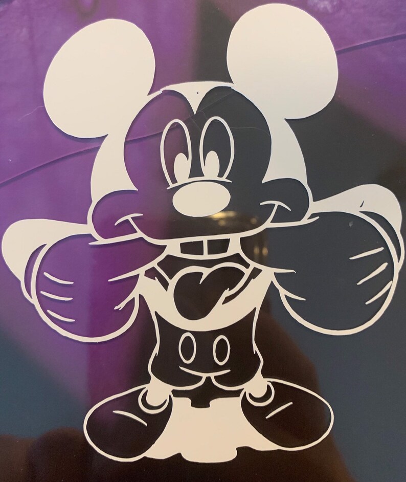 Mickey Mouse Inspired Silly Face Sticker Vinyl Car Window - Etsy
