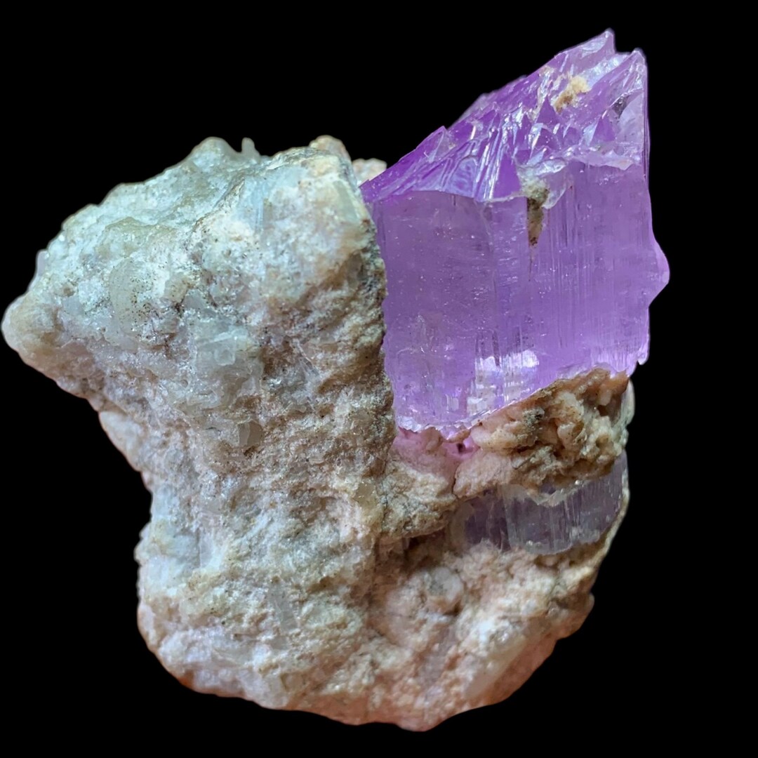 Pink Kunzite Etched Termination Crystal on Albite Undamaged Crystals ...
