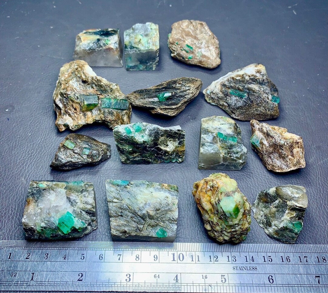 Emerald Crystals 14 Specimens Lot,collection Grade Emerald Specimens ...