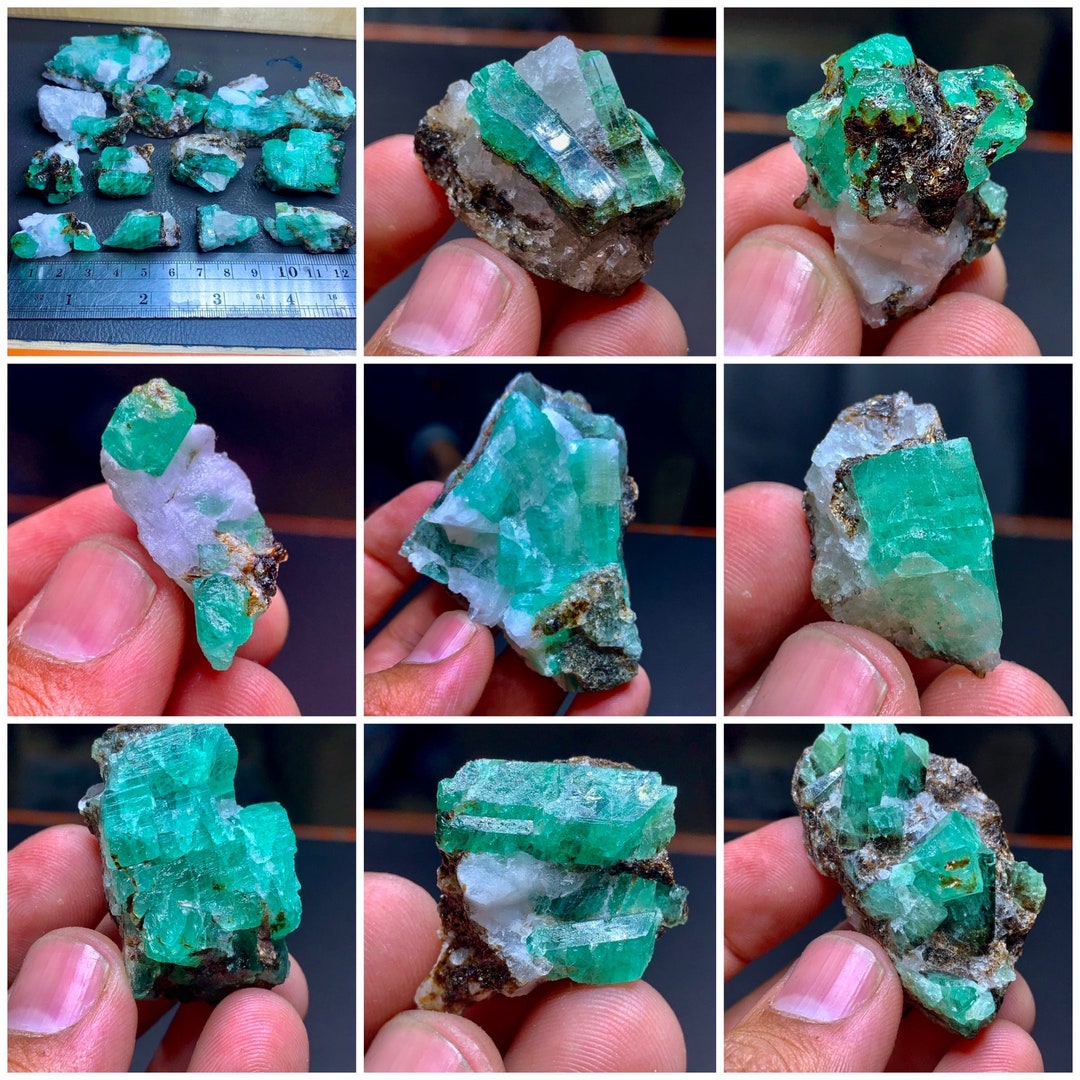 Natural Emerald Terminated Crystals Specimens Lot,collection Grade ...