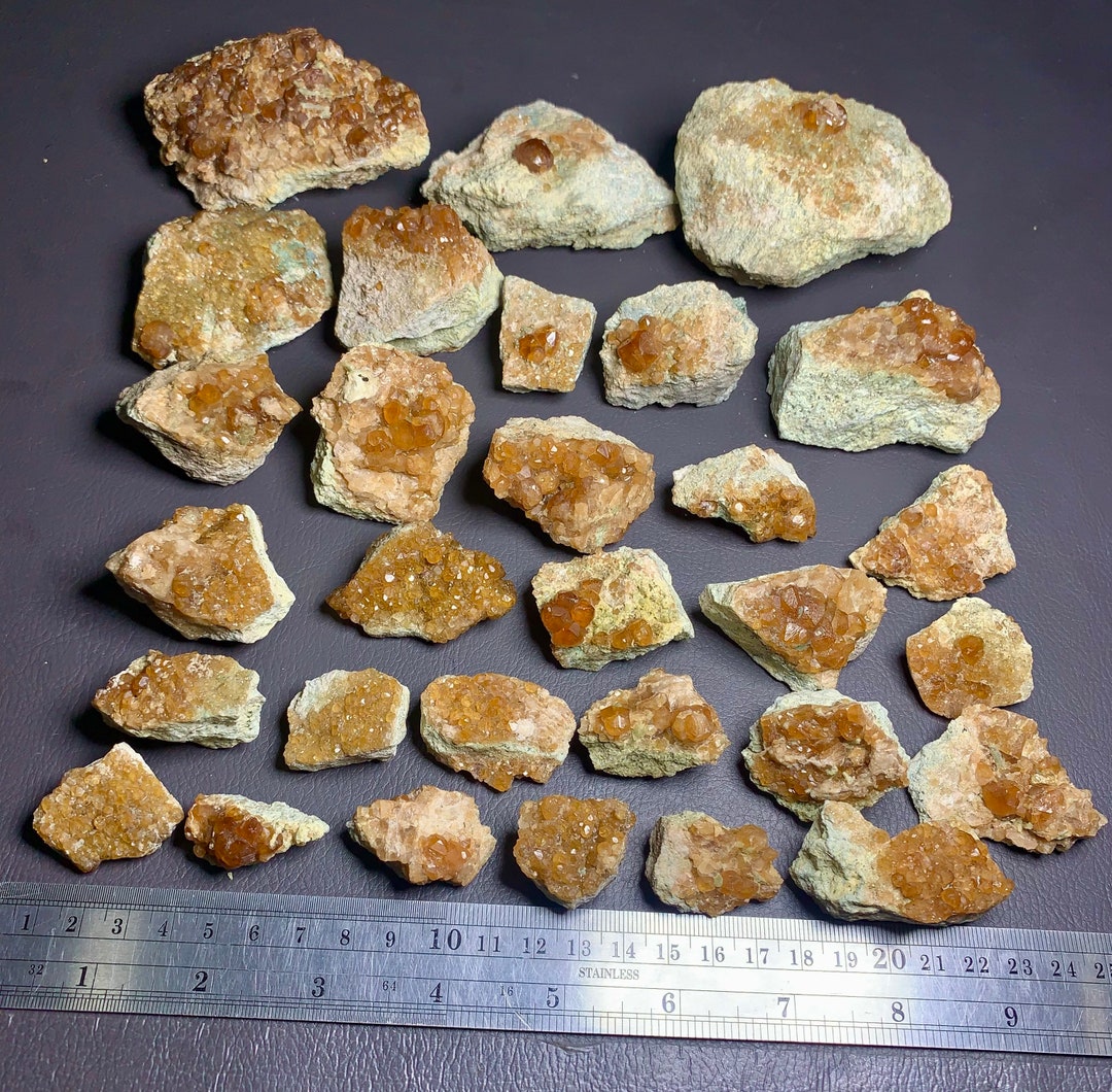 Spessartine Garnets Lustrous Cluster Specimen/orange Garnet Cluster ...