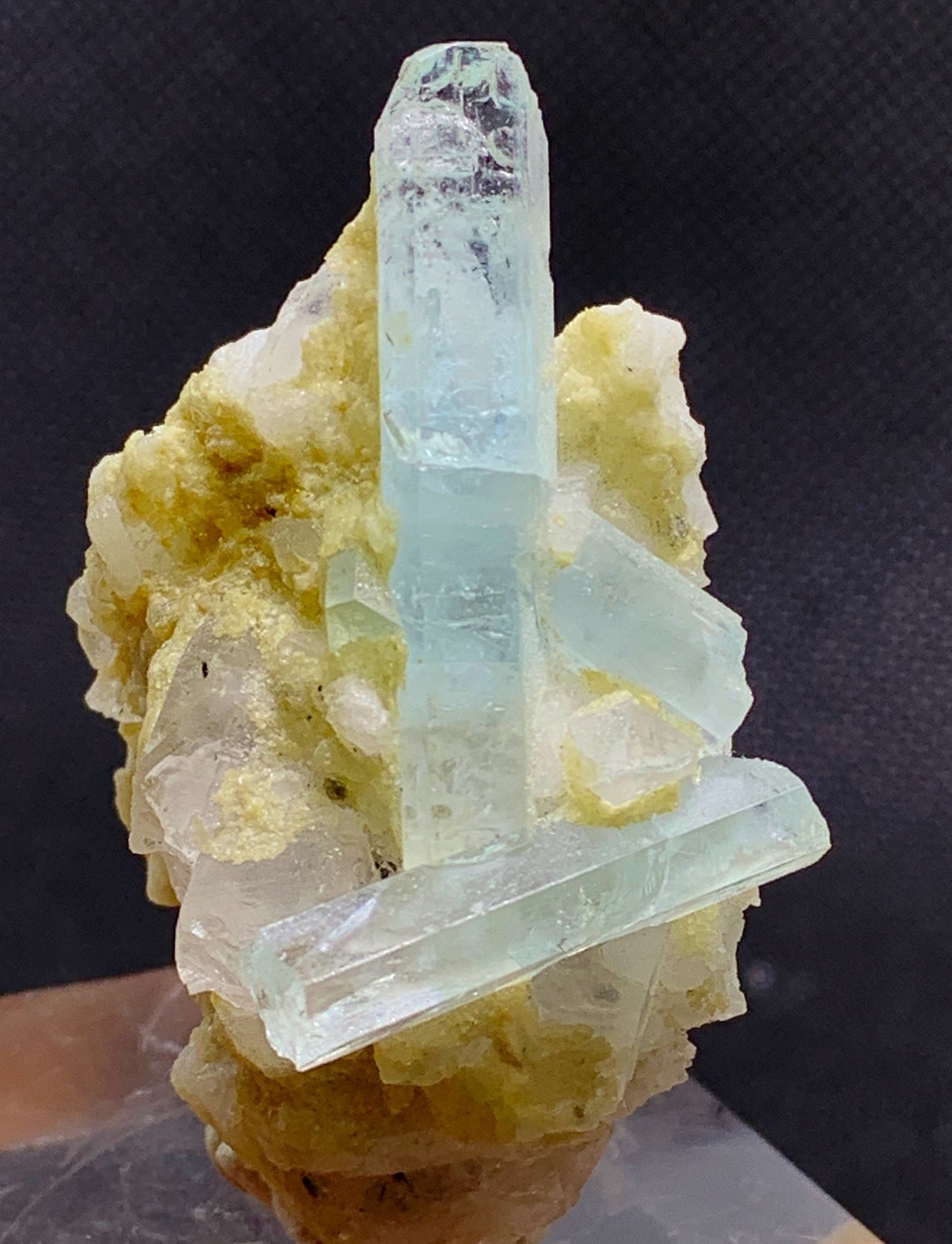 Aquamarine Unusual T-shape Termination Crystals on Feldspar Matrix - Etsy