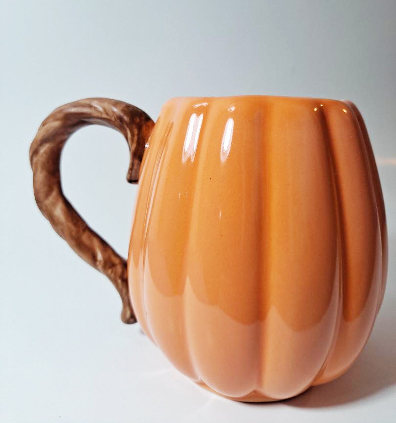 Light Orange Pumpkin Mug Thanksgiving tableware Fall Coffee | Etsy