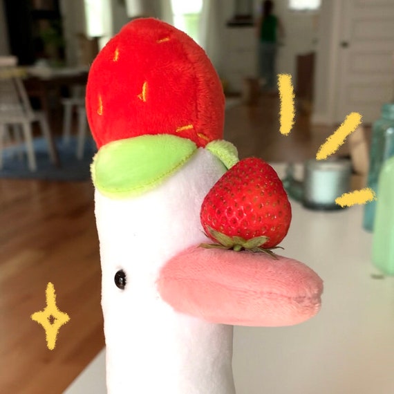 Strawberry Duck Plush - Etsy