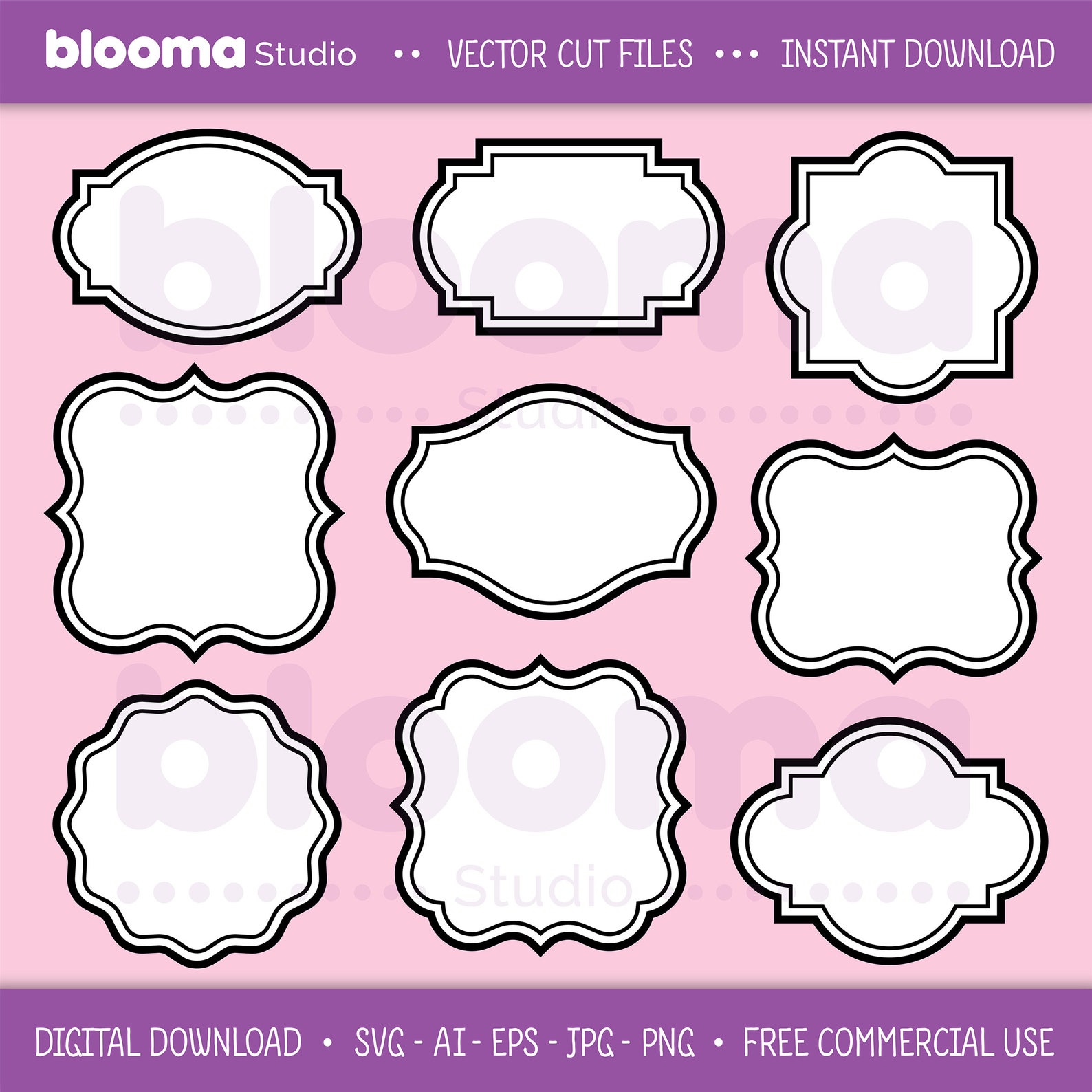 Classic Frames SVG Labels Svg Sign Svg Decorative Frames - Etsy