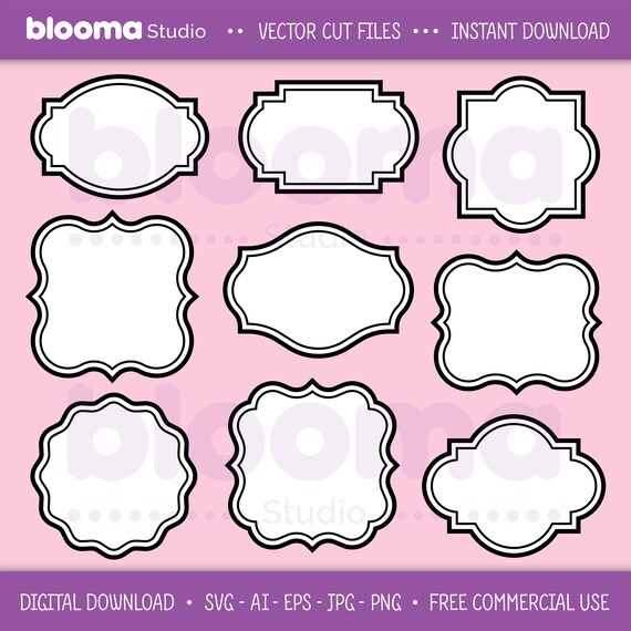 Classic Frames SVG Labels Svg Sign Svg Decorative Frames - Etsy