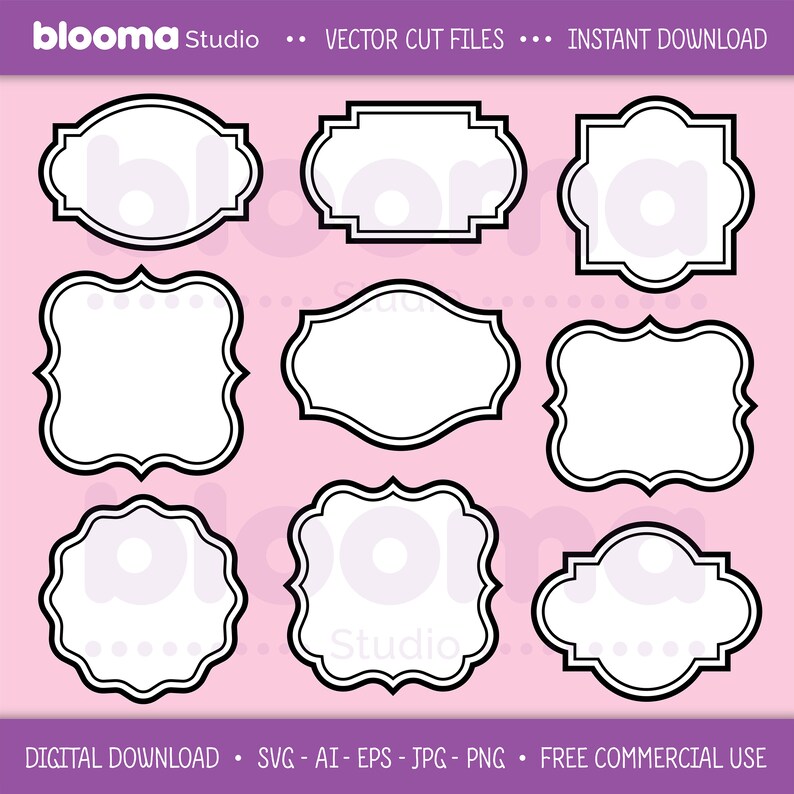 Classic Frames SVG Labels Svg Sign Svg Decorative Frames - Etsy Canada