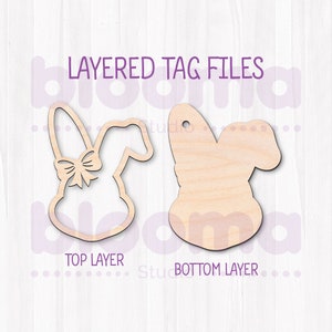 Bunny Tag Svg, Easter Name Tag Laser File, Basket Tag Svg, Boy and Girl ...