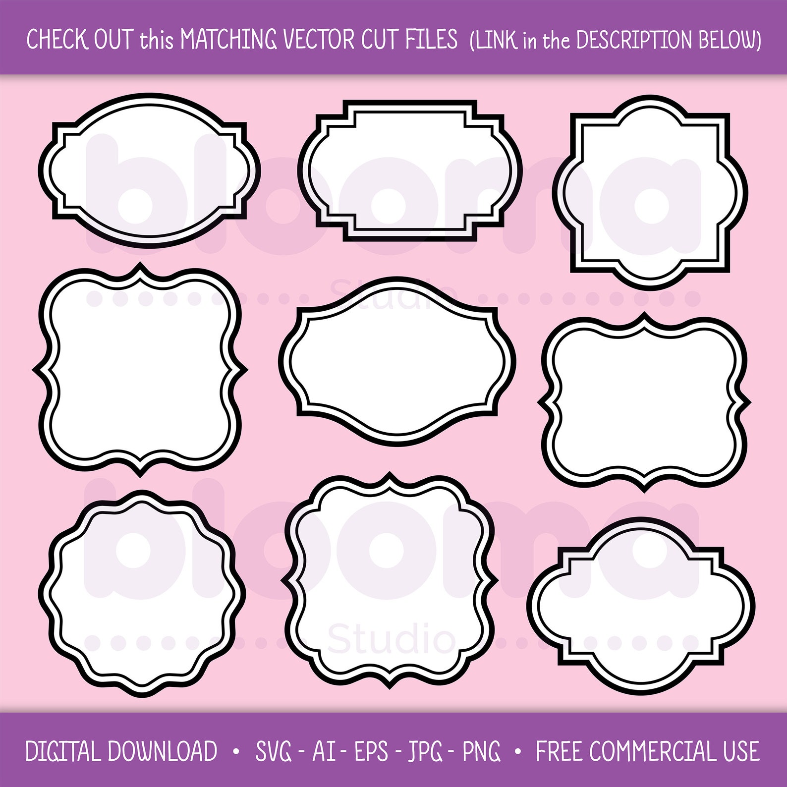 Classic Frames SVG Label Svg Frame Clipart Tag Svg Frame - Etsy