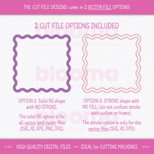 Wave Frames SVG, Layered Files, Wavy Edge Invitations, Scalloped Frames ...