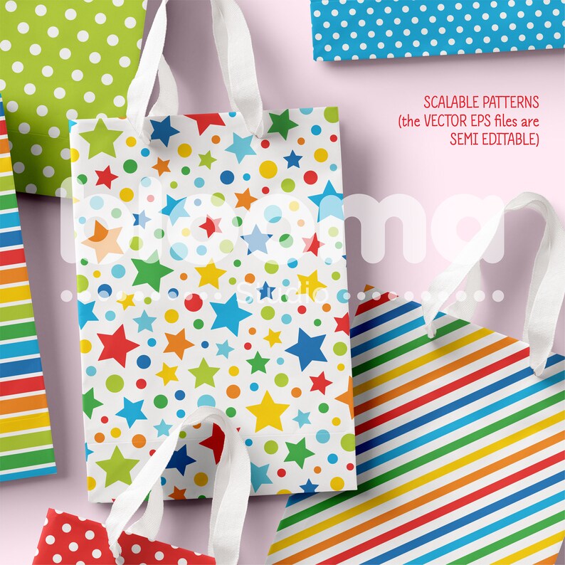 Primary Colors Digital Paper Pack Primary Colors Birthday - Etsy