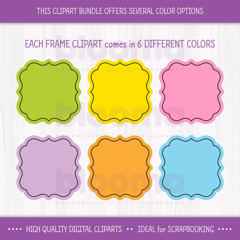 Frame PNG Clipart Set Label Png Printable Digital Frame - Etsy