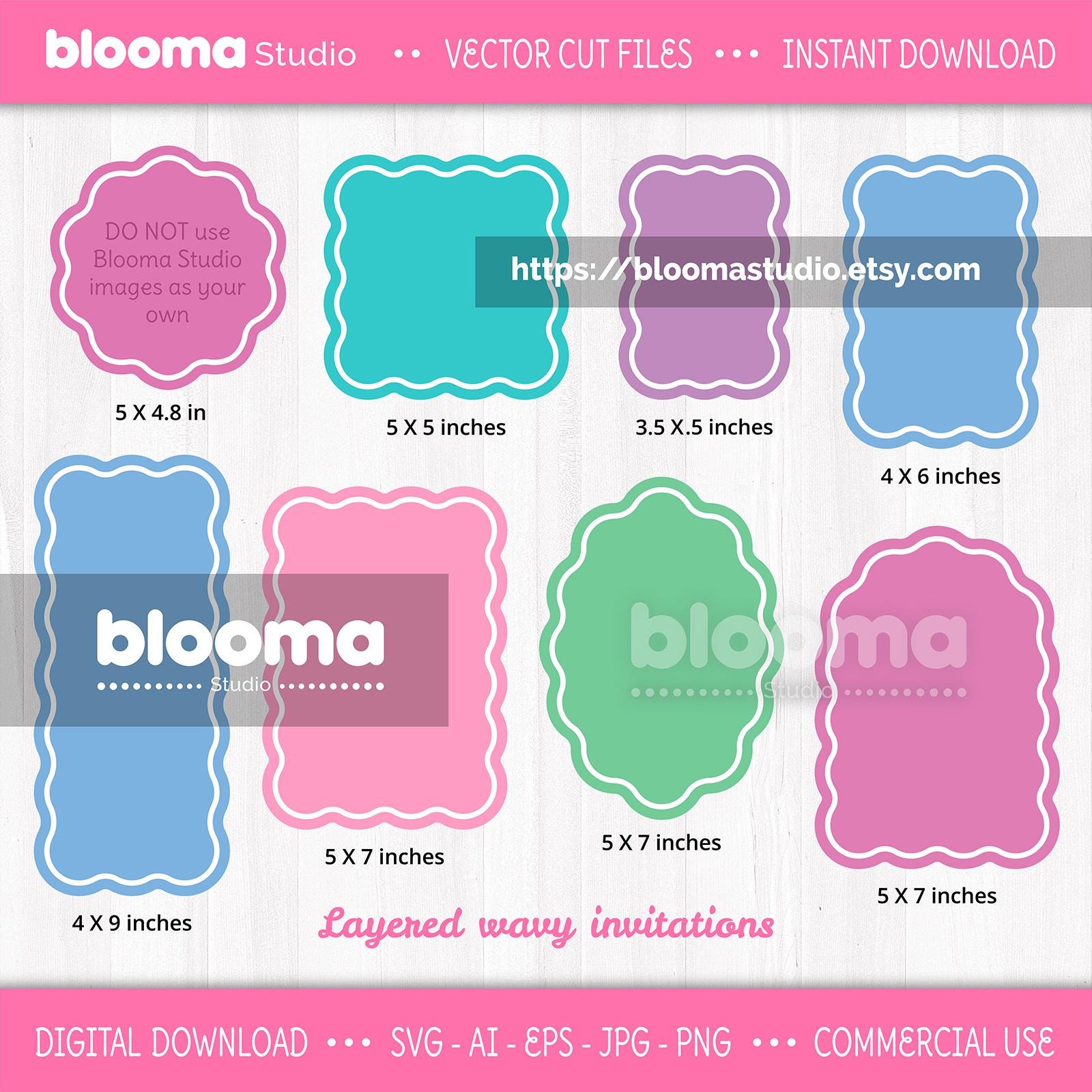Wavy Invitation Svg, Wavy Frame Svg, Wavy Frame Clipart, Wavy Shapes ...