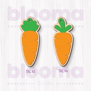 Carrot Tag Svg, Carrot Basket Tag Svg, Easter Name Tags Laser File ...