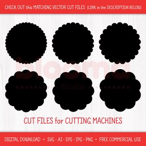 Scallop Frame SVG, Scalloped Frame Clipart, Photo Frame Svg, Circle ...