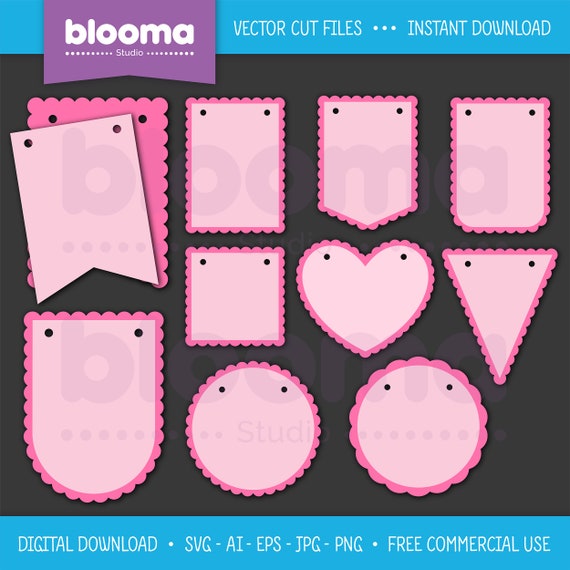 Scallop Banner SVG 2 Layers Bunting Svg Bunting Flag - Etsy