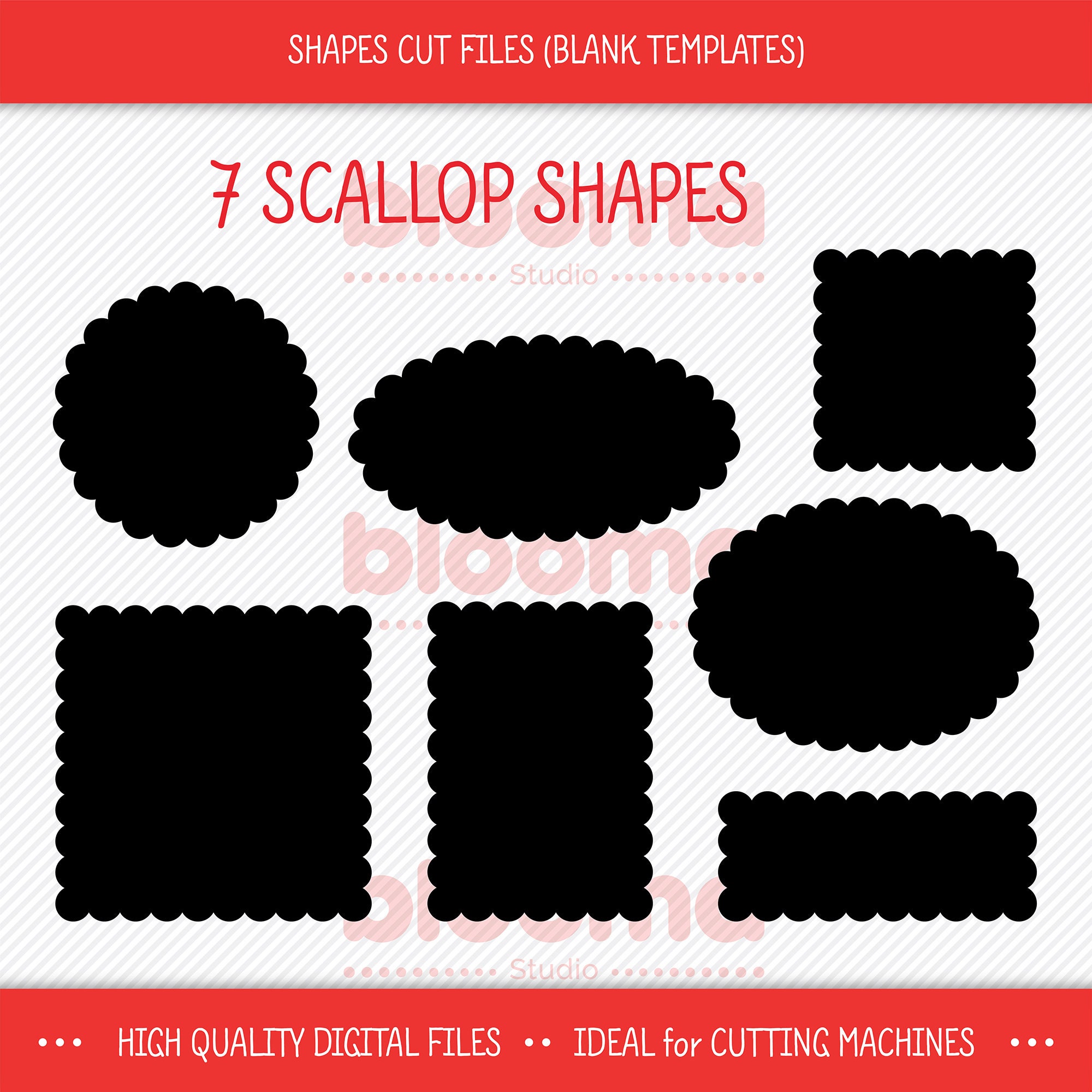 Scalloped Shape SVG Bundle: Frames, Tags, Labels (digital Download) - Etsy