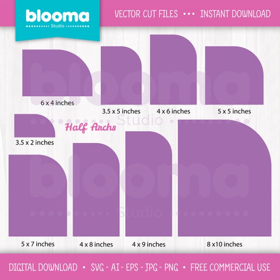 Half Arch SVG Bundle Arch Wedding Invitation Template Half - Etsy